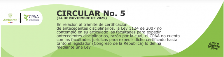 CIRCULAR No. 5 – Inicio – Bienvenido al Consejo Profesional de Administración Ambiental – CPAA